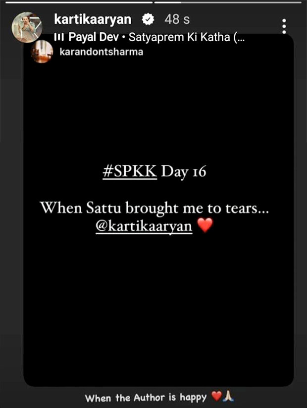 Kartik Aaryan as Sattu brings tears to SatyaPrem Ki Katha writer Karan Sharma; check out here ...