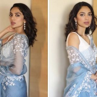 Sobhita Dhulipala looks elegant in this beautiful ice blue saree worth Rs. 45K; check out this ...