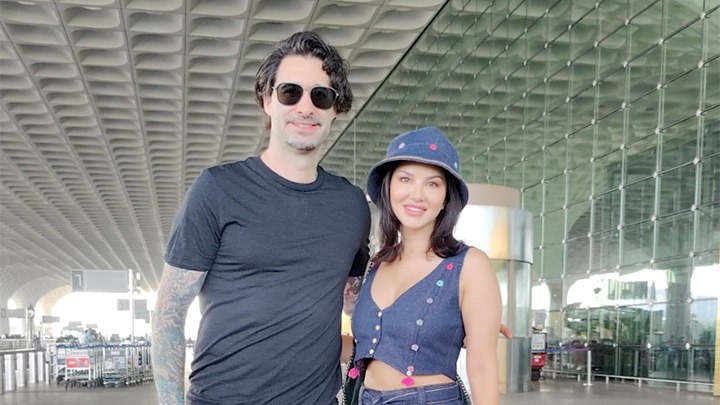 Sunny Leone & Daniel Weber look super cute as they get papped at the ...