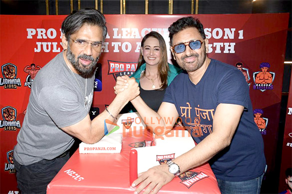 Photos: Suniel Shetty, Preeti Jhangiani and Parvin Dabas attend the Pro Panja League press meet ...