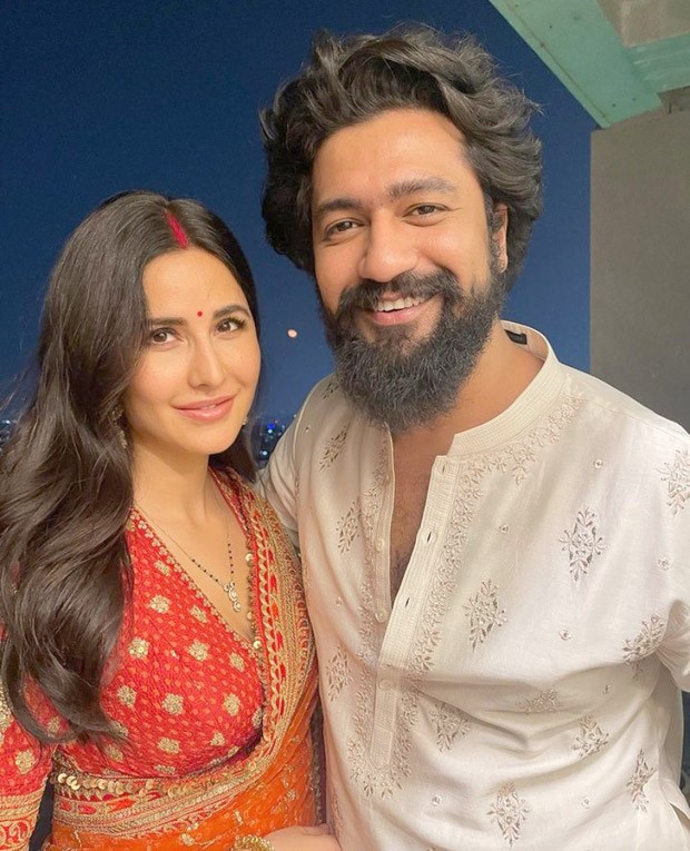 Katrina Kaif Stuns In A Vibrant Red And Orange Saree As She And Vicky Kaushal Celebrate Karwa