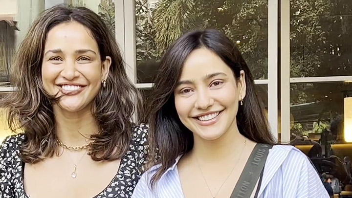 Neha and Aisha Sharma are all smiles as they pose for paps - Bollywood ...