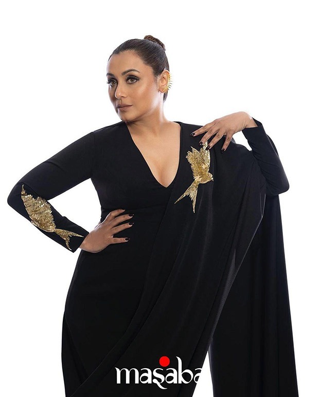 Rani Mukerji stuns in a black saree gown by Masaba, epitomizing ...