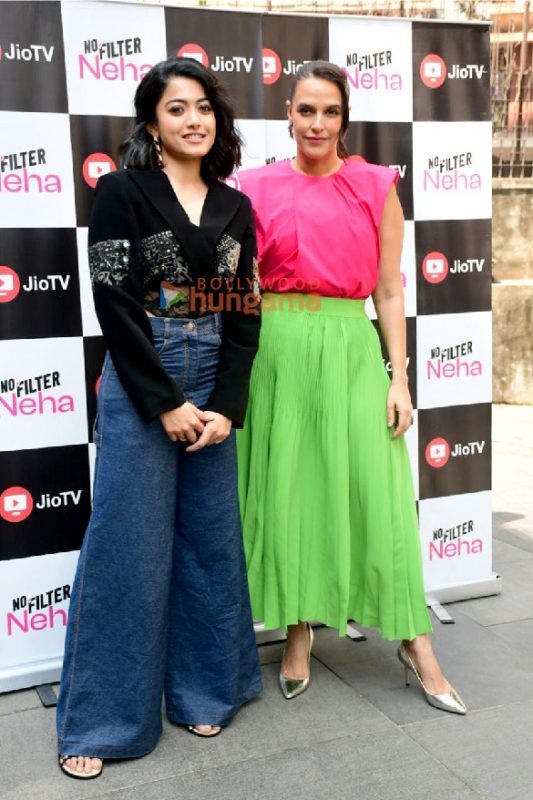 Photos: Rashmika Mandanna and Neha Dhupia snapped on sets of the show ...