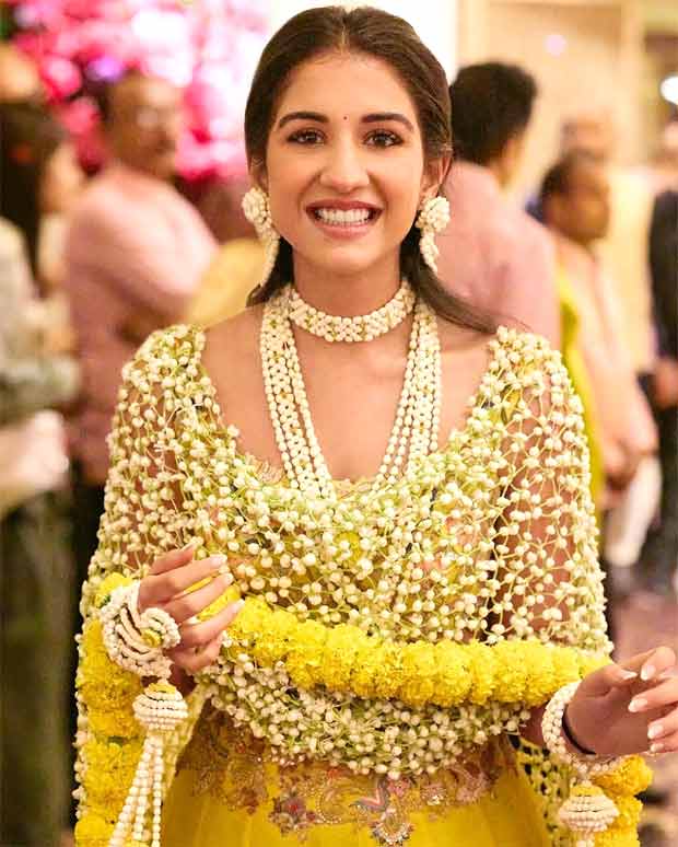 Radhika Merchant’s Haldi Ceremony: Jasmine dupatta edged with marigolds took 24 hours to create ...